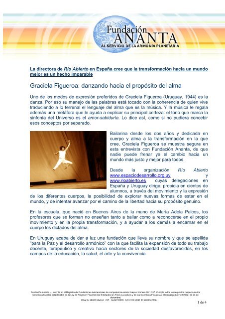 Graciela Figueroa: danzando hacia el propósito del alma - Rio Abierto