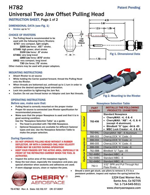 H782 Universal Two Jaw Offset Pulling Head
