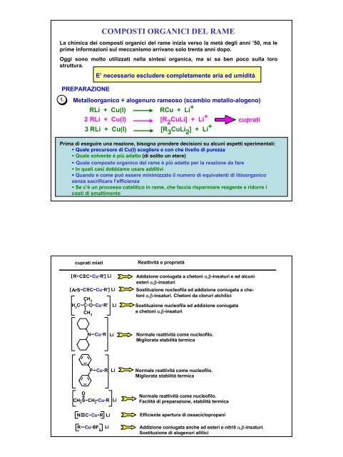 COMPOSTI ORGANICI DEL RAME