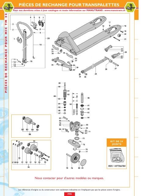 PIÈCES DE RECHANGE POUR TRANSPALETTES