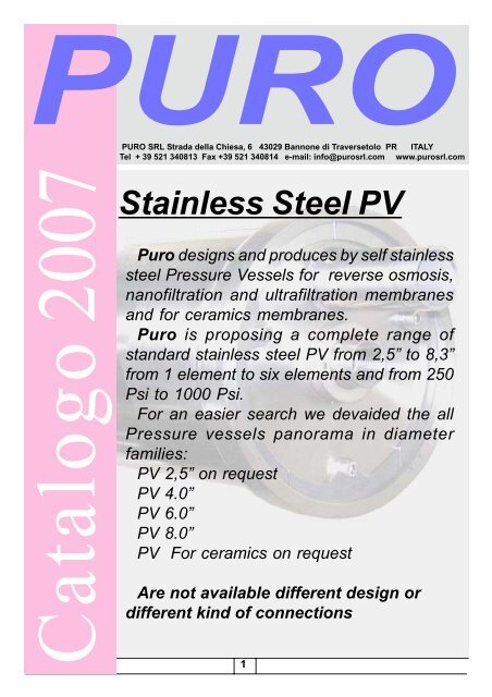 Pressure Vessels - PURO srl