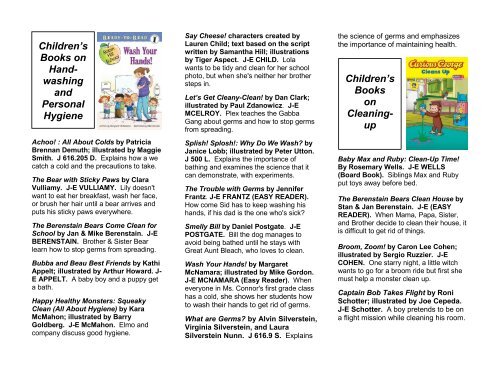 Children's Books on Cleaning- up - Brooklyn Public Library