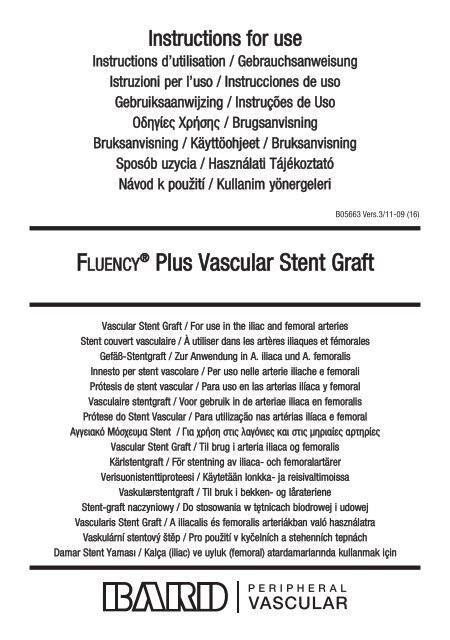 FluencY® Plus Vascular Stent Graft - BARD PV