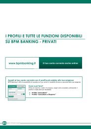 ISTRUZIONI PRIMO ACCESSO - BPM Banking