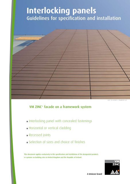 Interlocking panels - VMZINC IE