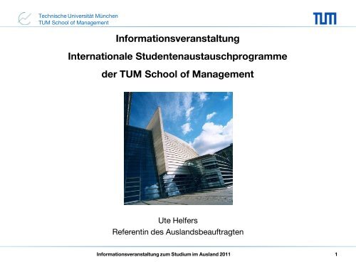 International Office - TUM School of Management - Technische ... International Office - TUM School of Management - Technische ...