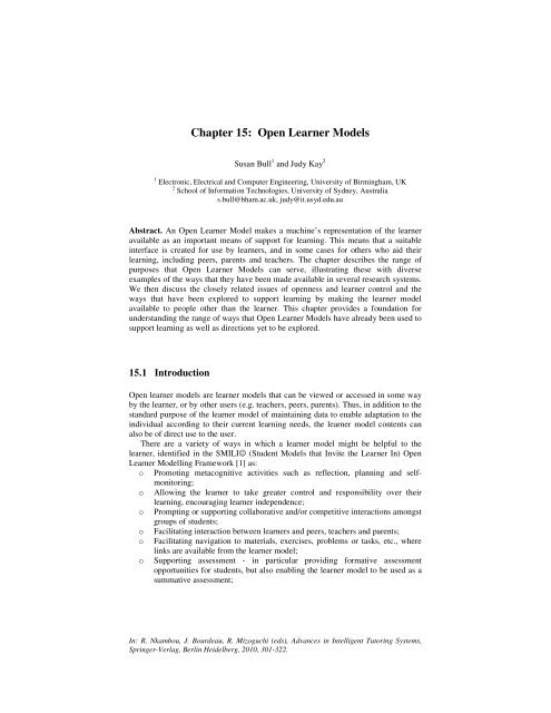 Open Learner Models