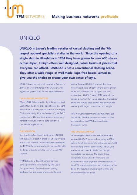 Uniqlo Case Study - TFM Networks