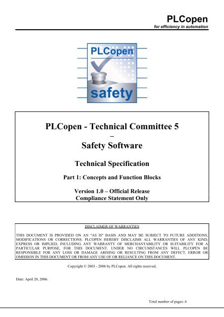 Technical Committee 5 - PLCopen