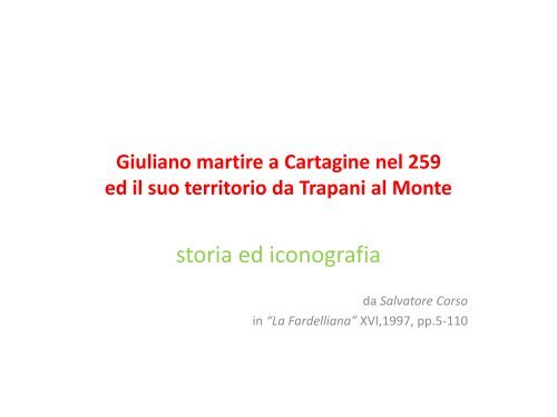 Storia ed Iconografia - Trapani Nostra