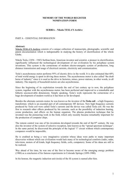 Nomination Form - Unesco