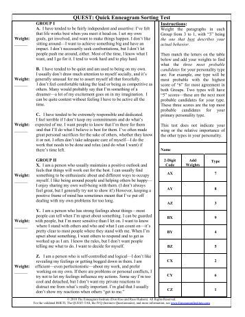 Enneagram Test Type One Personality - Understandingpersonality ...