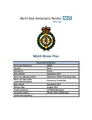 NEAS Ambulance Stations Region - North East Ambulance Service