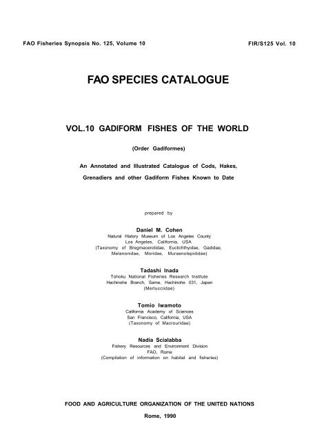 FAO Fisheries Synopsis No
