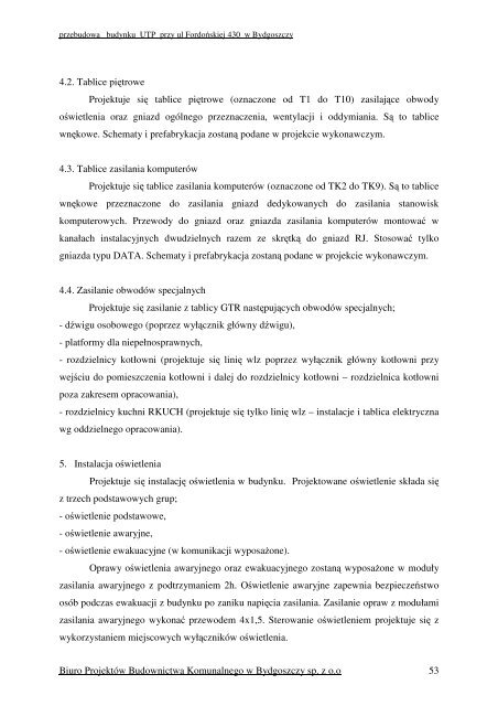 przebudowa budynku UTP pr