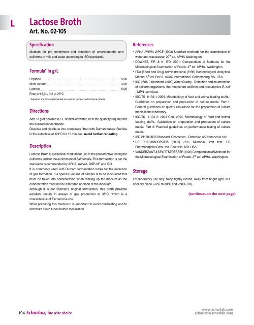 Lactose Broth L