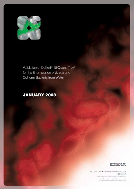 ISO/TR 13843 Validation of Colilert-18/Quanti-Tray - Idexx