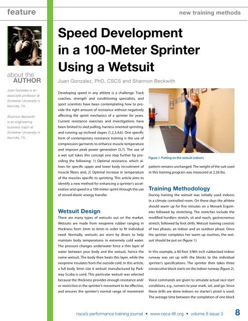 Speed Development in a 100-Meter Sprinter Using a Wetsuit