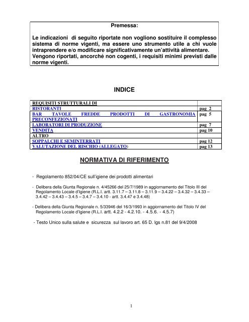 Vademecum dei requisiti strutturali per le aziende di ... - ASL Milano