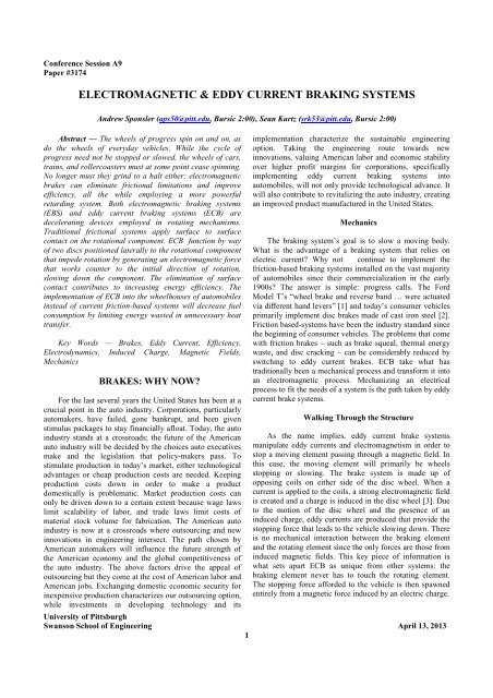 ELECTROMAGNETIC & EDDY CURRENT BRAKING SYSTEMS