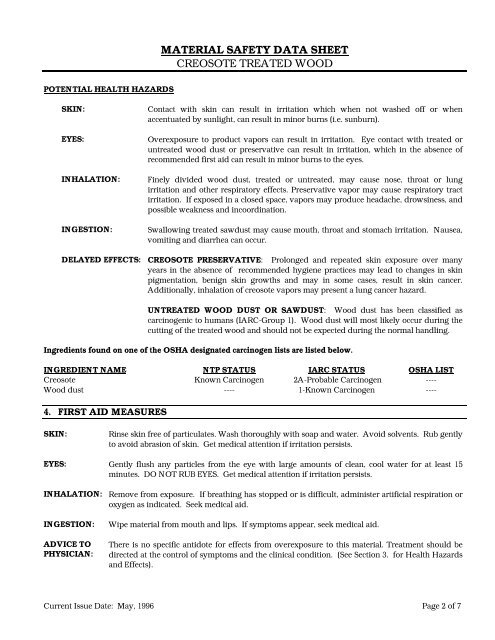 POTENTIAL HEALTH HAZARDS