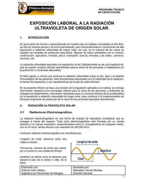 exposición laboral a la radiación ultravioleta de origen solar.