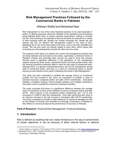 Risk Management Practices Followed by the Commercial Banks in ...