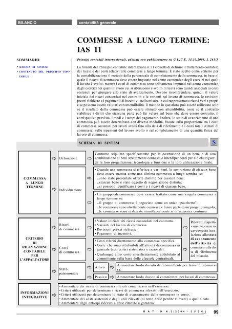COMMESSE A LUNGO TERMINE: IAS 11 - Ratio