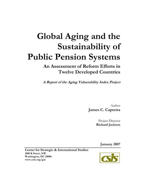 Global Aging and the Sustainability of Public Pension Systems
