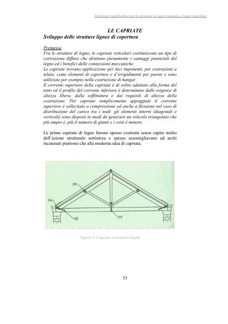 LE CAPRIATE Sviluppo delle strutture lignee di copertura - DipCIA