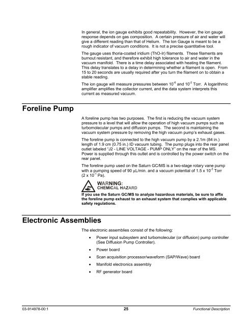 Foreline Pump Electronic