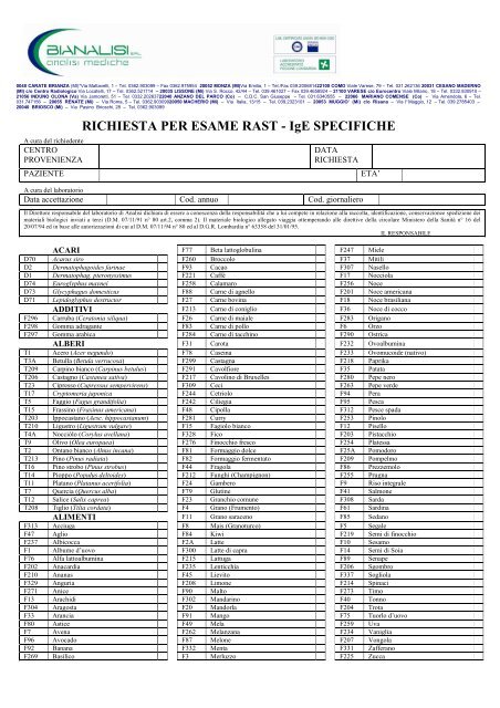 4) Modulo rast - Bianalisi