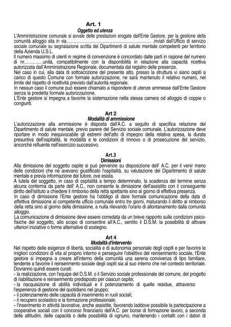 Art. 1 Oggetto ed utenza