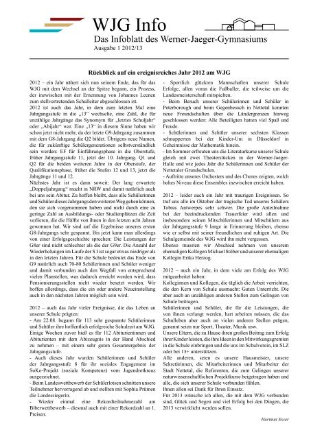 WJG Info - Werner-Jaeger-Gymnasium