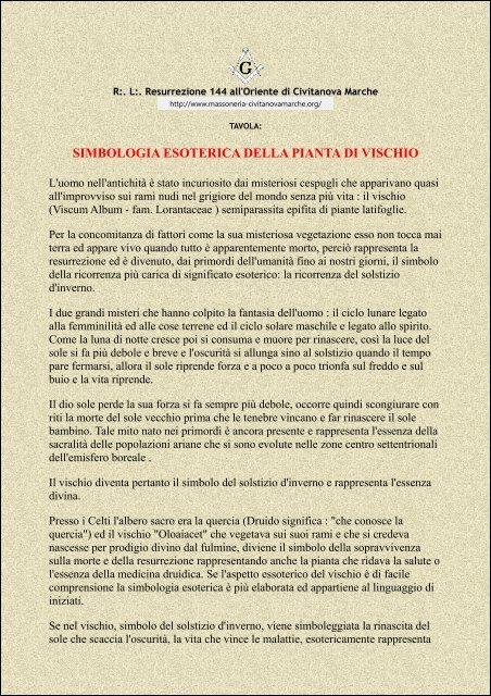 simbologia esoterica della pianta di vischio - R:. L:. Resurrezione 144