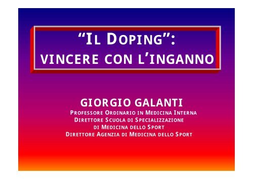 Il doping: vincere con l'inganno (.pdf) - Cardiosport.it