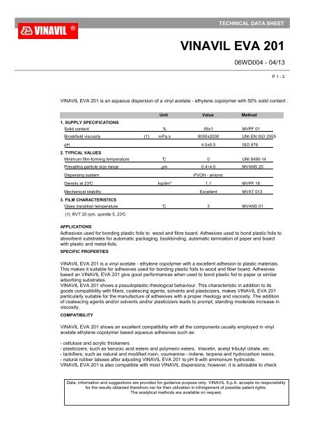 vinavil eva 201