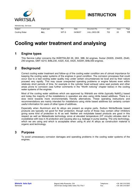 Cooling water treatment and analysing - Plant Engineer Forum