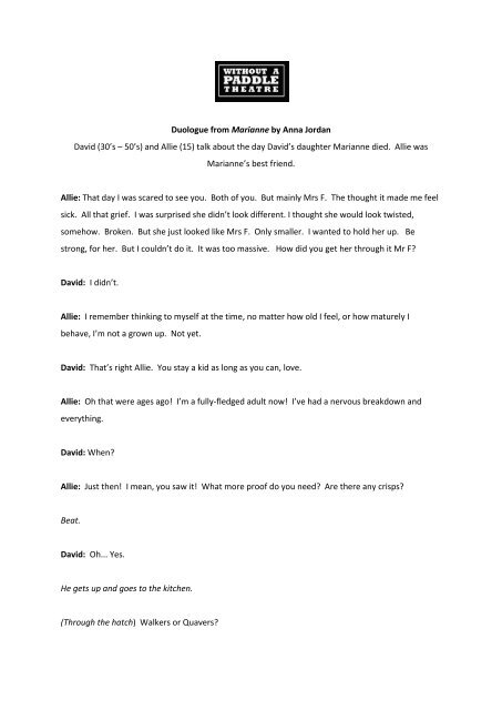 Extract from Marianne (male & female) - Without a Paddle Theatre