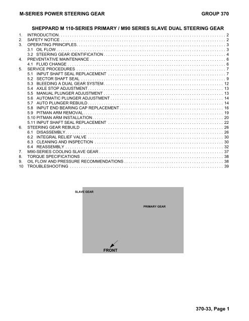 M-series power steering gear group 370 sheppard