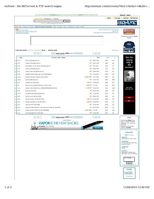 isoHunt › the BitTorrent & P2P search engine http://isohunt.com ...