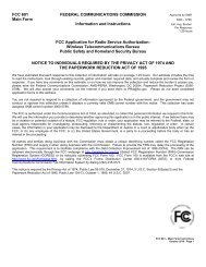 Purpose of Form Form FCC