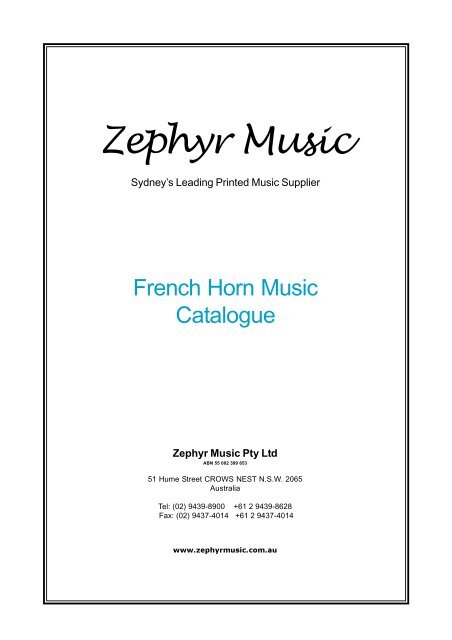 French Horn - Zephyr Music