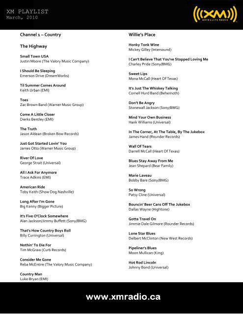 Poprocks Xm Playlist