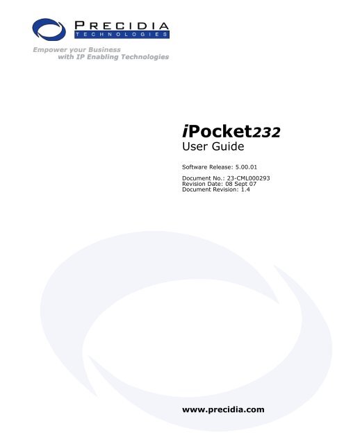 iPocket232 User Guide - Precidia Technologies