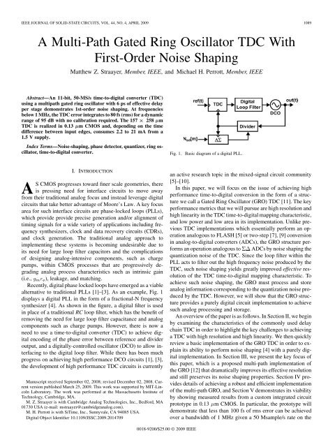A Multi-Path Gated Ring Oscillator TDC With First-Order ... - CppSim