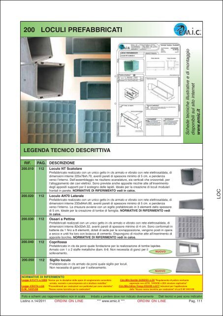 200 LOCULI PREFABBRICATI - Emic