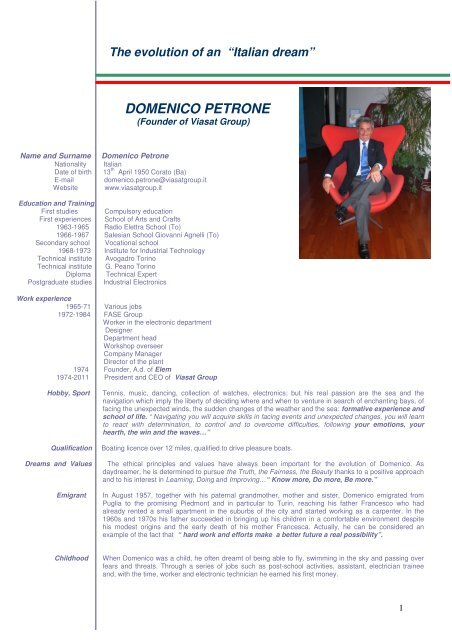 Domenico Petrone Biography - Viasat