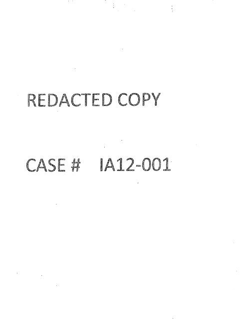 Internal Affairs Investigation on Dan Burrows - PBSOTalk Documents