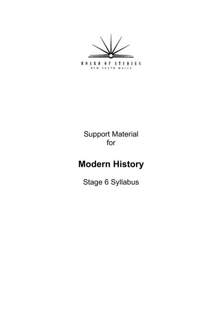 Support Material for Modern History Syllabus - Board of Studies NSW